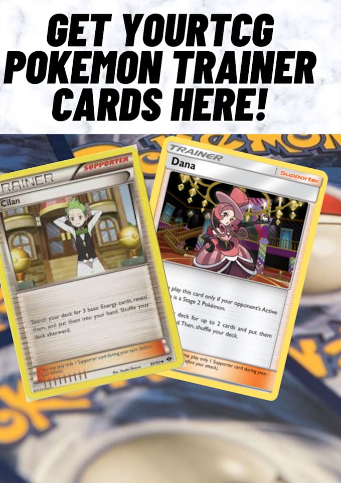 Make custom tcg pokemon trainer support cards by Brokeboyayye | Fiverr