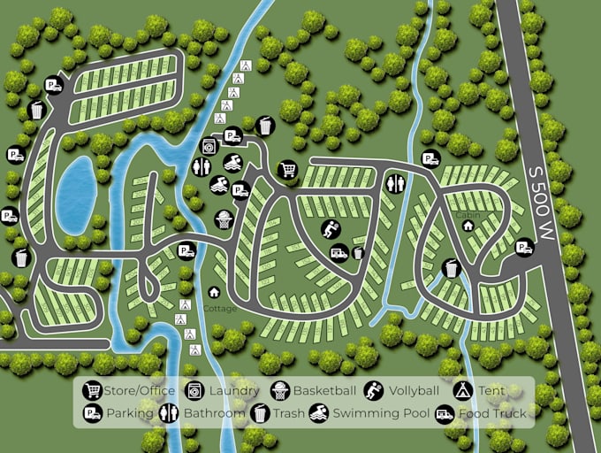 Design a campground map, rv park, campsites, mobile homes fastest by ...