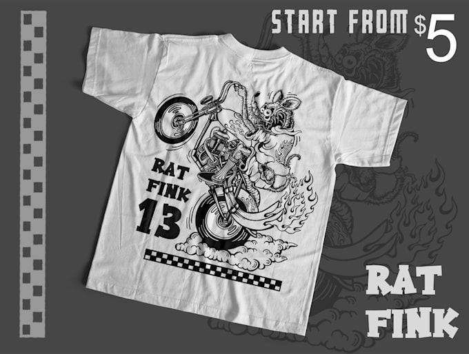 Create merchandise rat fink design by Megcrav | Fiverr