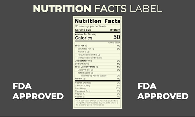 Create professional nutrition facts label by Tania43289 | Fiverr