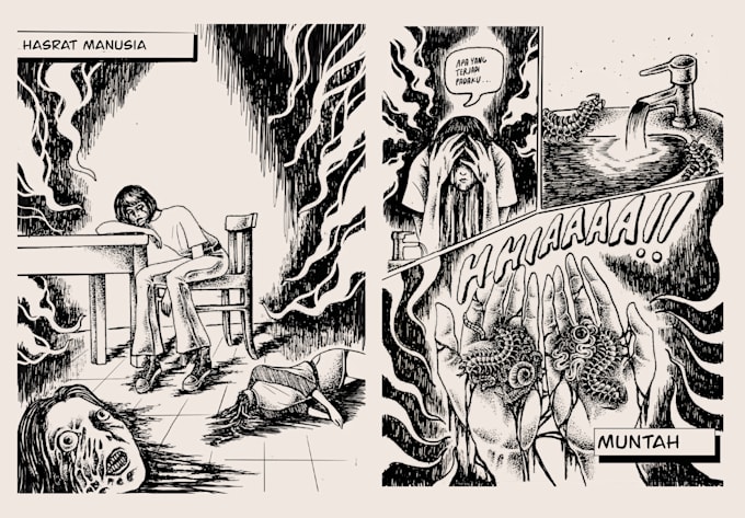 Create horror, dark, gore comics or manga illustration by Driopeproject ...