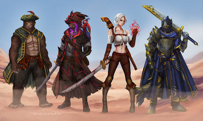 Draw 2d game art, 2d dnd art book, fantasy art character by Endless ...