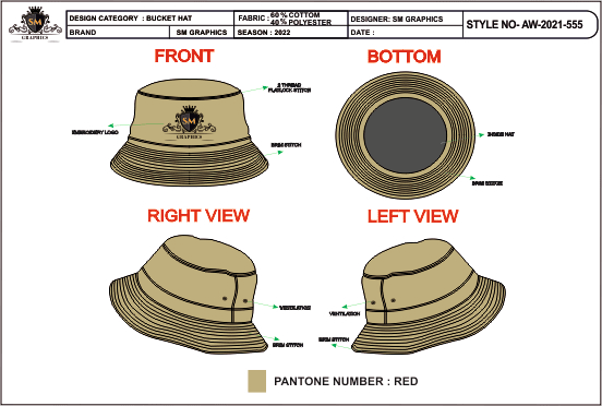 Design a custom cap and hat tech pack and mockup your details by ...
