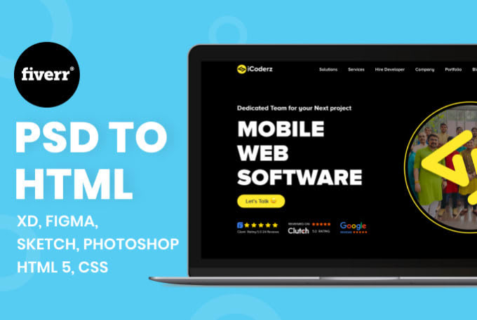 Do frontend web development in html css javascript by Amin_dev | Fiverr