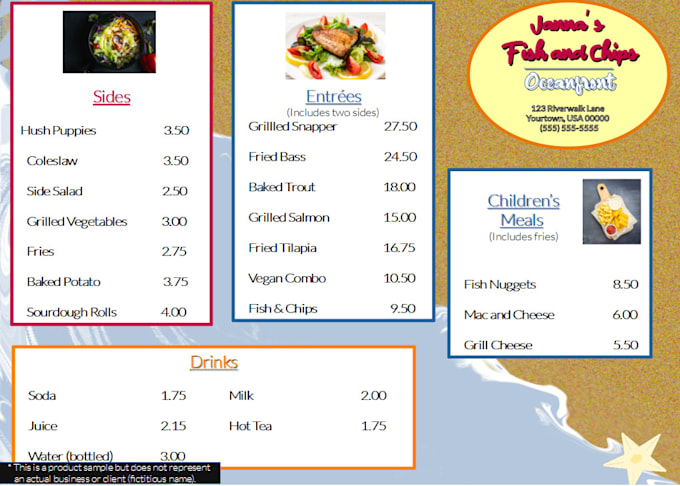 Make a simple menu flyer for your restaurant by Lb_2015 | Fiverr