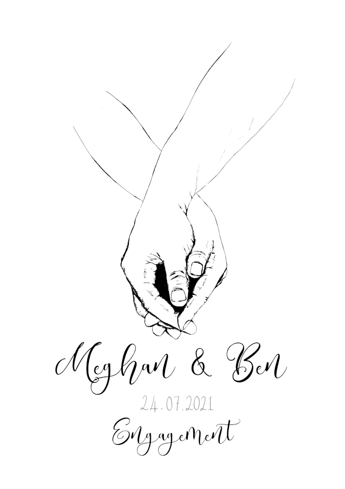 Create bespoke hand drawings for your engagement gift by Albambu | Fiverr