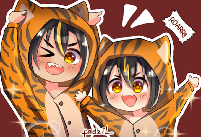 Draw cute chibi oc anime and character by Fadzillahcahya | Fiverr