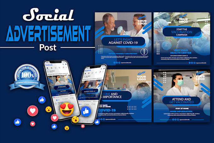 Create 30 unique ads and social media design and posts for whole month ...