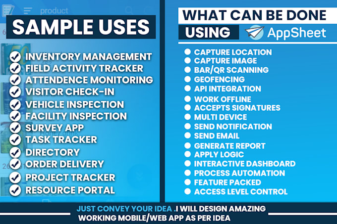 Design appsheet mobile or web app for managing google spread sheet or excel data by Skytry01 ...