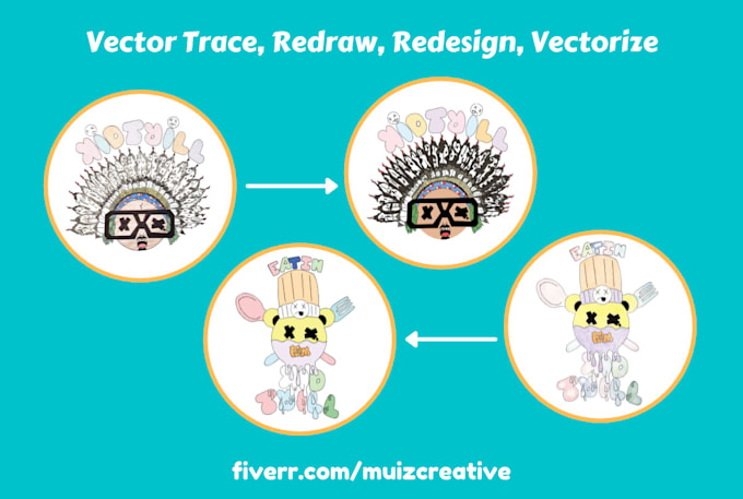 Do vector tracing, redraw, redesign your graphics by Muizcreative | Fiverr
