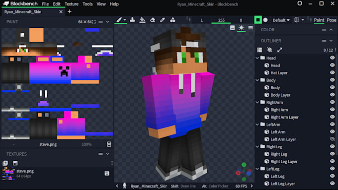 Create a custom high quality minecraft skin for you by Ryan_bhugmonia ...