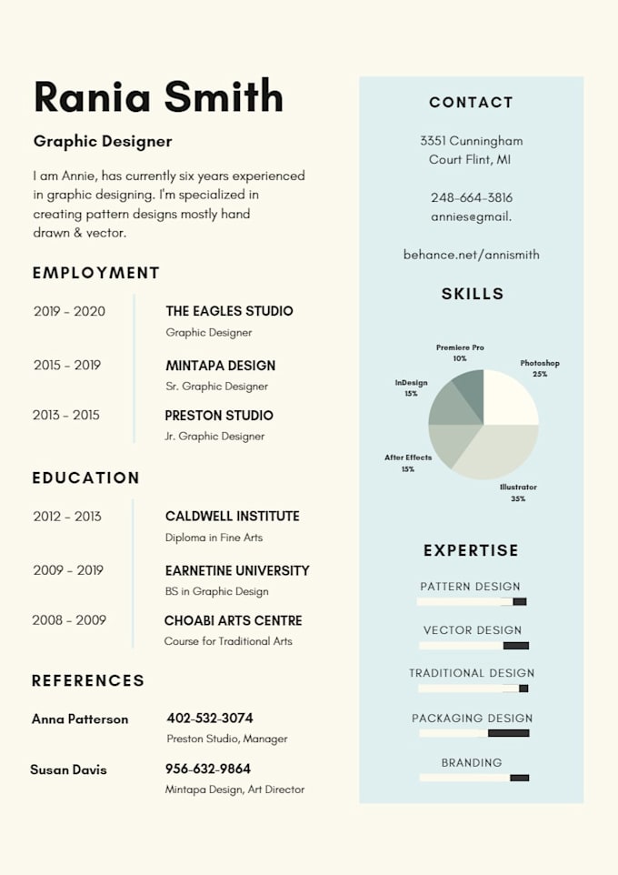 Write a professional infographic resume or cv by Husnain_naeem | Fiverr
