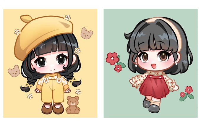 Draw cute chibi style icon for profile, stream and stickers by Vivinj ...