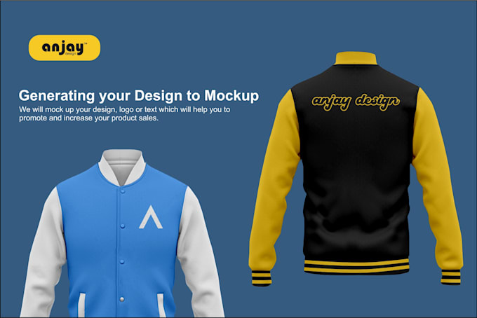 Do varsity jacket mockup for website and e commerse by Anjay_design | Fiverr