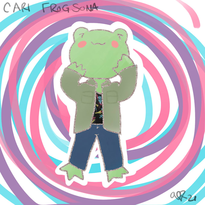 Draw you as a cute frog sona by Rosebean_ | Fiverr