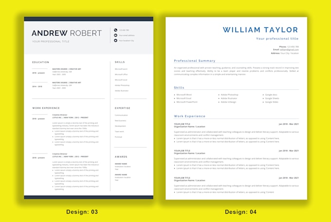 Design resume, cv, templates in google docs, ms word, canva by Sajjadn ...