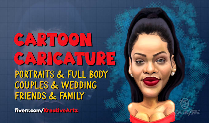 Create funny cartoon caricature for you by Kreativeartz | Fiverr