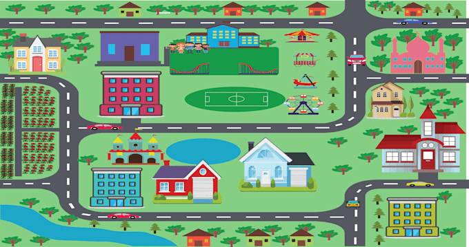 Draw vector maps illustration and isometric map illustration by ...