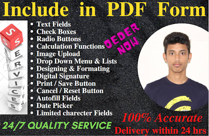 Create and design autofill fillable pdf form with fast delivery by ...