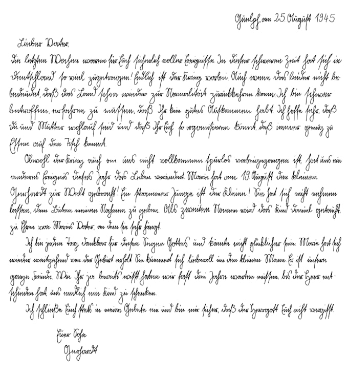 Handwrite any old german letters by Marlensophie | Fiverr