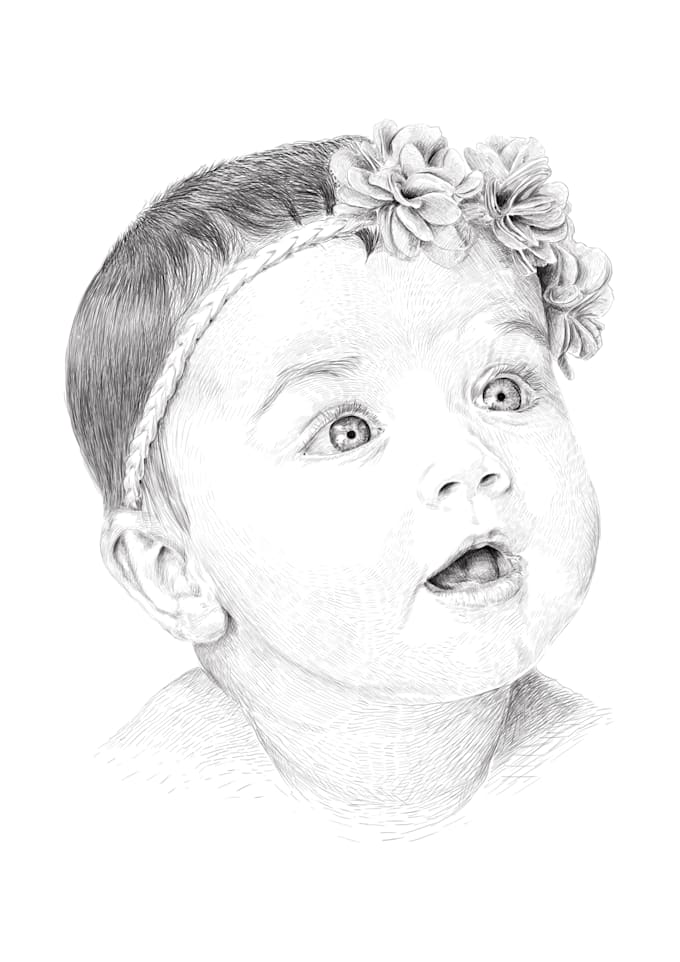Draw a realistic child portrait from a photo by Daybydayprints | Fiverr