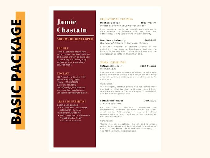 Create a personalized professional resume or cv design by Safiyah_h ...