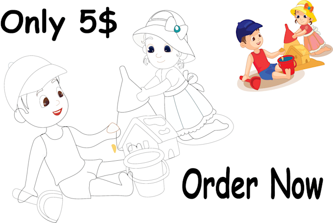 Draw coloring pages for kids by Isha_ramzan | Fiverr