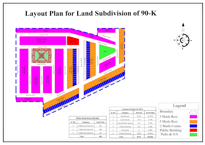 Design estate land, land subdivision and site plan of area by Plnr ...