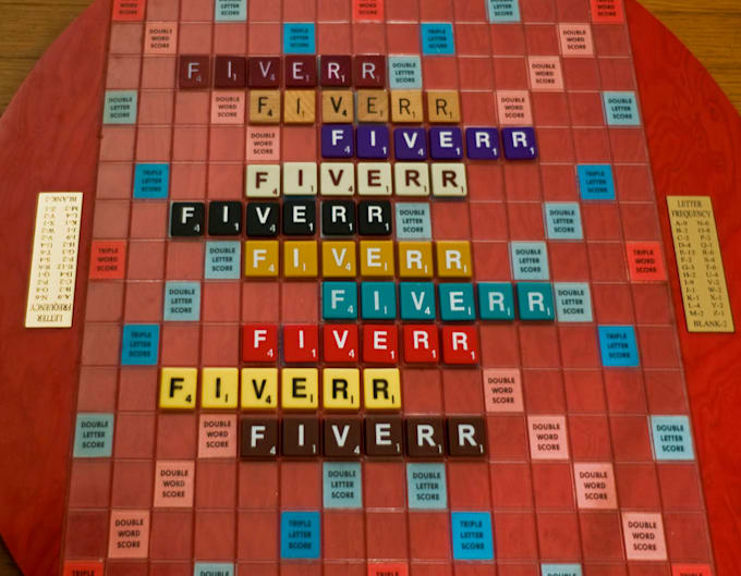 Write your message in colorful scrabble tiles by Andrearg | Fiverr
