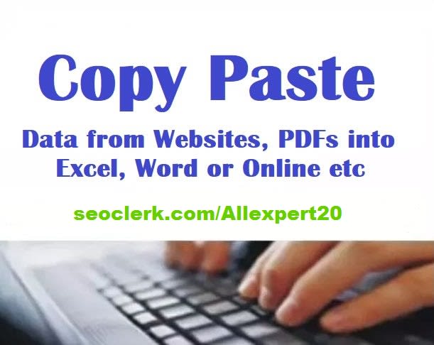 Do data entry, form filling and copy paste and typing job