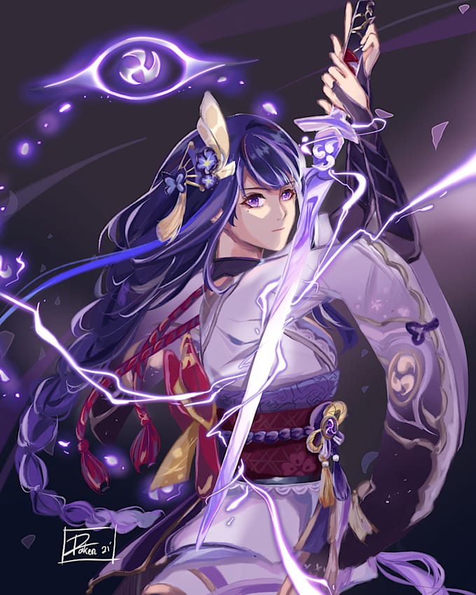 Draw your oc or fanart in anime painting style by Rakentten | Fiverr