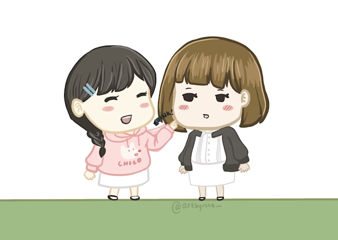 Draw you, your partner or your group in my chibi style by Itsrina_art ...