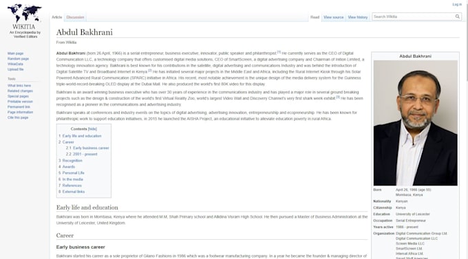 Create a valid wikitia profile that improves credibility by ...