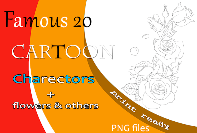 Send you famous cartoon characters coloring book pages by Sanju212 | Fiverr