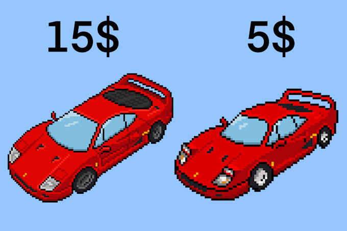 Create a pixel art of any car of your choice by Survaz | Fiverr