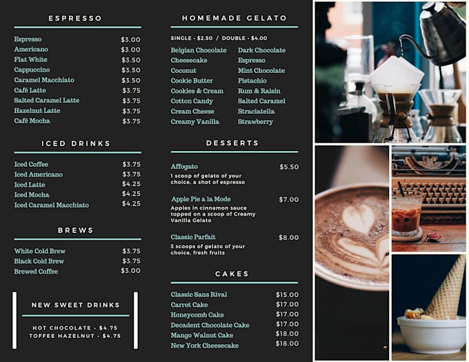 Design an attractive restaurant menu by Aleenfatima05 | Fiverr