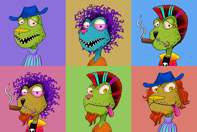 Design 10k character nft art collection with traits by Supunis | Fiverr
