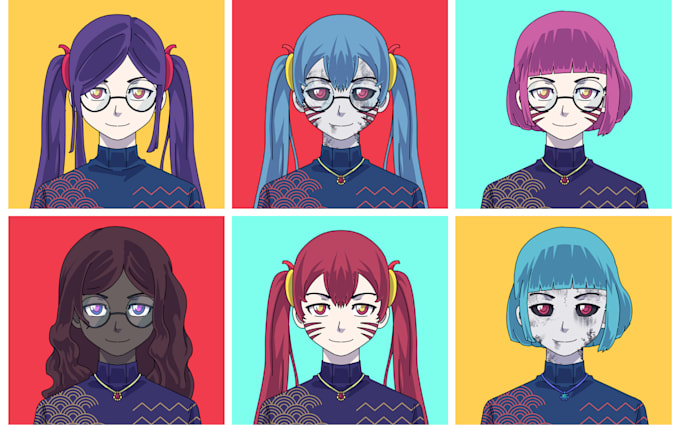 Draw aesthetic nft crypto art of cartoon and anime character by The ...