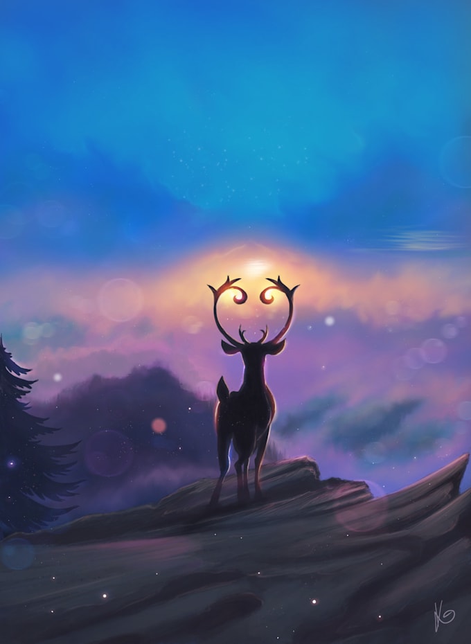 Draw landscape slash scenery art for background by Kryptica | Fiverr