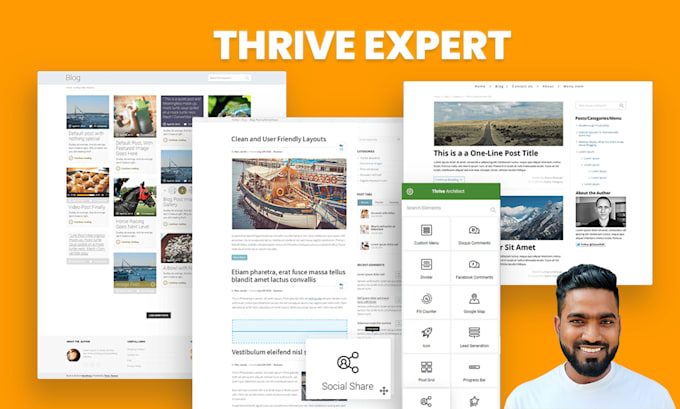 Create wordpress website using thrive architect and thrive theme builder by Rumaismail | Fiverr