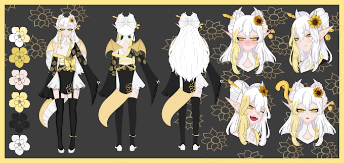 Make anime character design sheet by Miraikitsu | Fiverr
