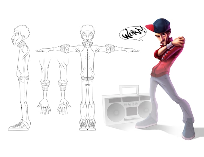 Create a 2d character design in any style by Kid_kaboom | Fiverr