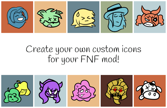 Draw your custom icons in friday night funkin style by Mfloras | Fiverr