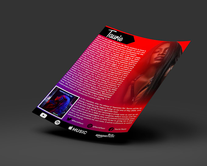 Design artist epk, media kit, press kit, speaker kit, one sheet by Elitetechspace | Fiverr