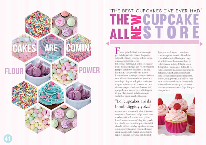 Cute and colourful magazine articles, posters, and business card ...