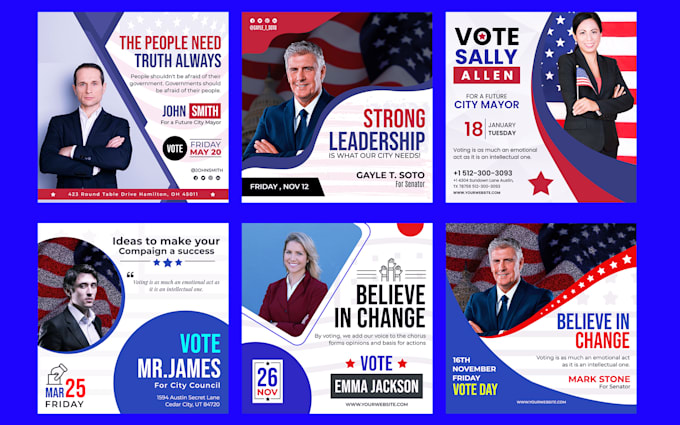 Design political election campaign flyer, postcard, logo, yard sign ...