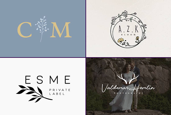 Design a wedding and event logo for your company with editable vector ...