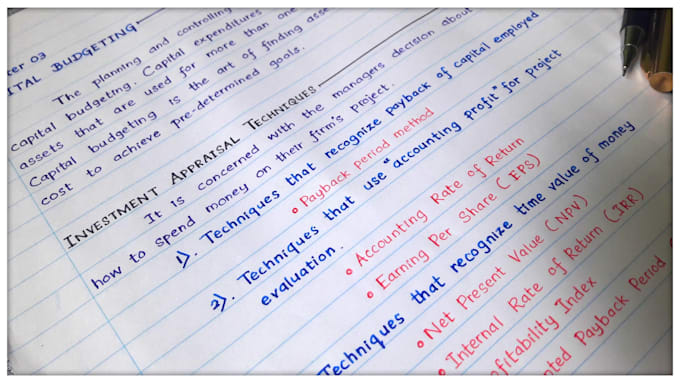 Neatly handwrite and post your documents, letters and study notes by ...