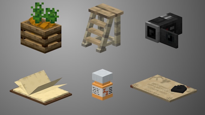 Model minecraft themed props, items or blocks by Deevuu | Fiverr