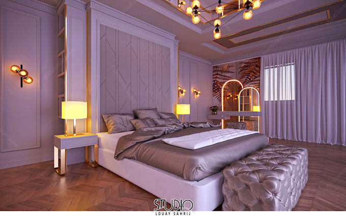 Do a professional bedroom design by Louaysahrij | Fiverr